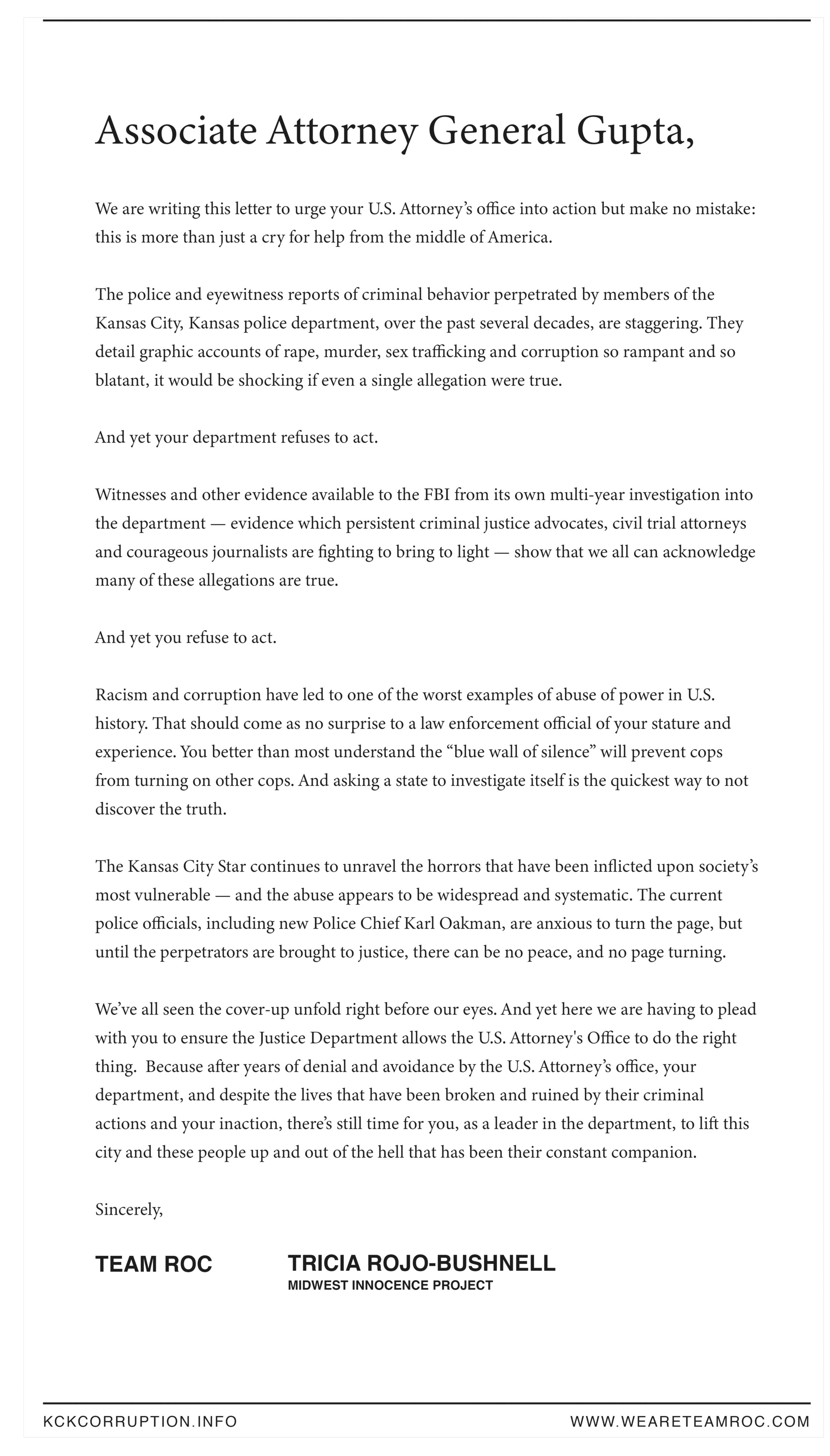 OPEN LETTER TO ASSOCIATE ATTORNEY GENERAL GUPTA 2022 - The Book of HOV