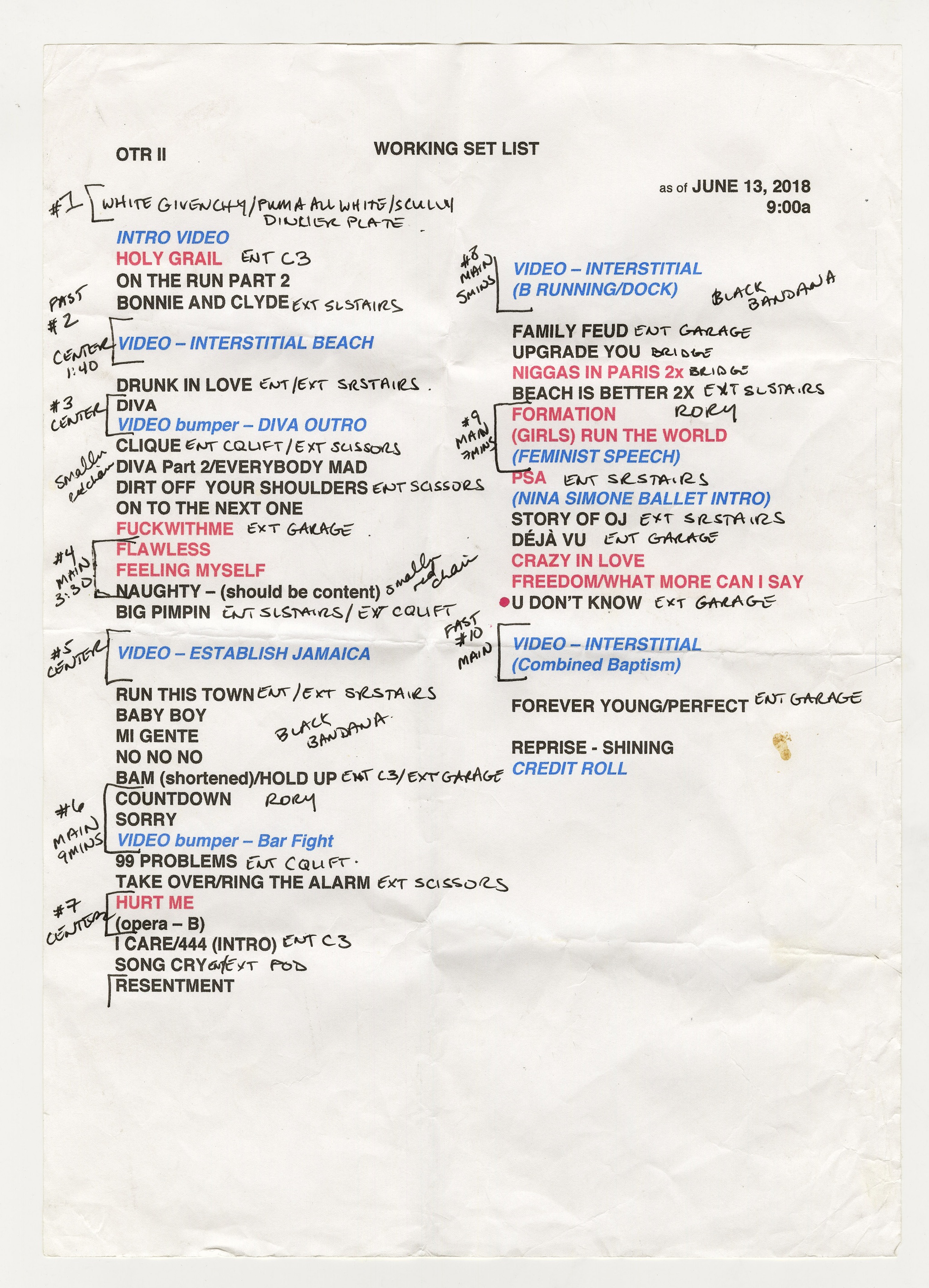 ON THE RUN II TOUR SET LIST - The Book of HOV