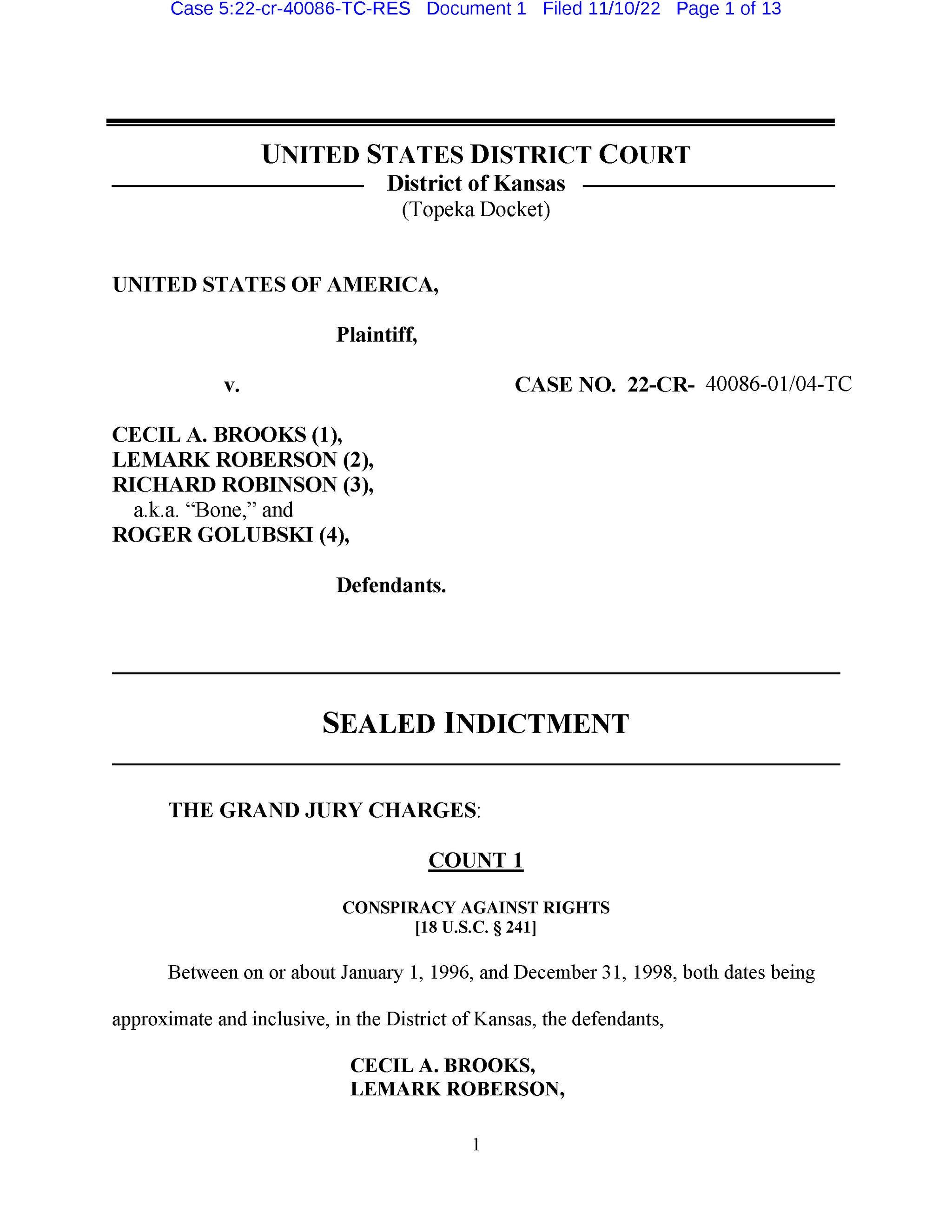 KANSAS CITY KANSAS INDICTMENT - The Book of HOV